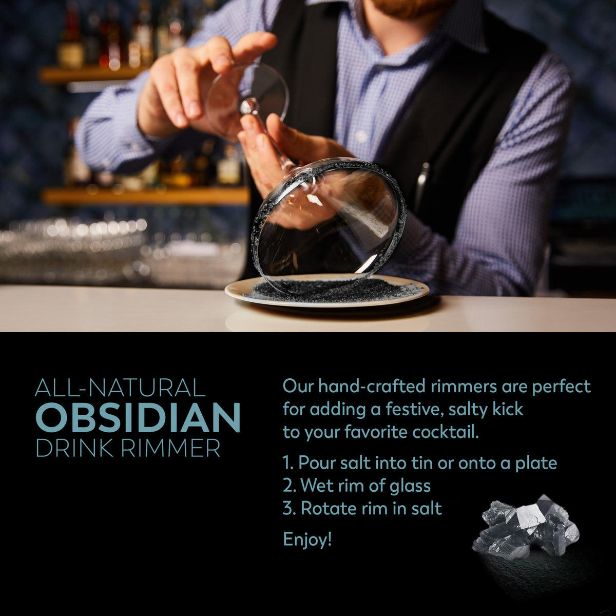 Black Obsidian Salt Cocktail Rimmer – The Spice Lab